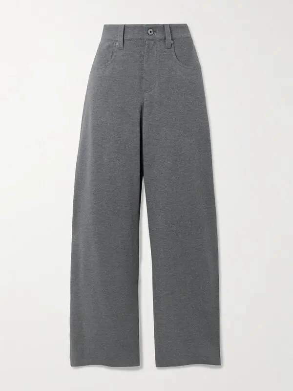 Brunello Cucinelli Cotton-blend Jersey Wide-leg Pants