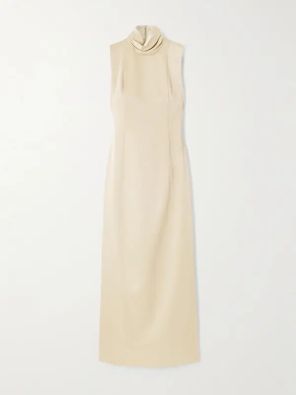 Brunello Cucinelli Draped Satin Midi Dress