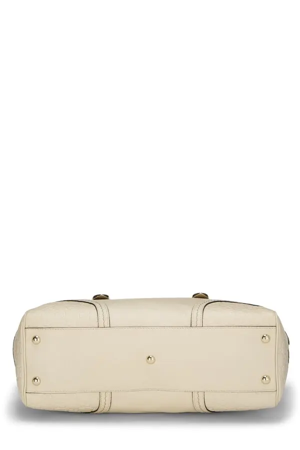Gucci Pebbled Leather Tote - White