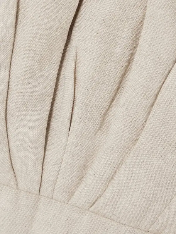 ANDRES OTALORA Amapolas Pleated Linen Bustier Top