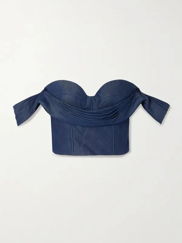 ANDRES OTALORA De Azahar Off-the-shoulder Bustier Top