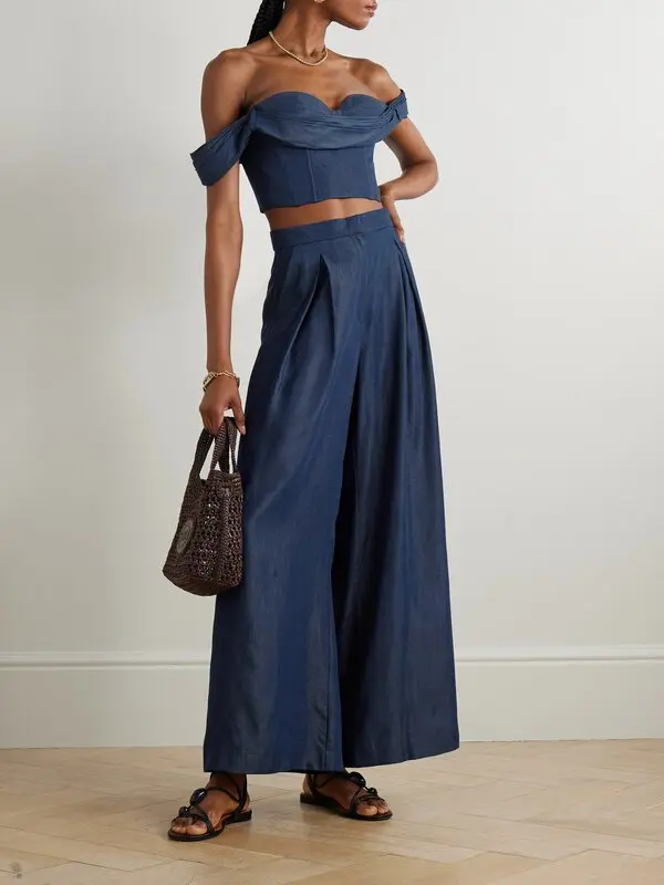 ANDRES OTALORA De Azahar Off-the-shoulder Bustier Top