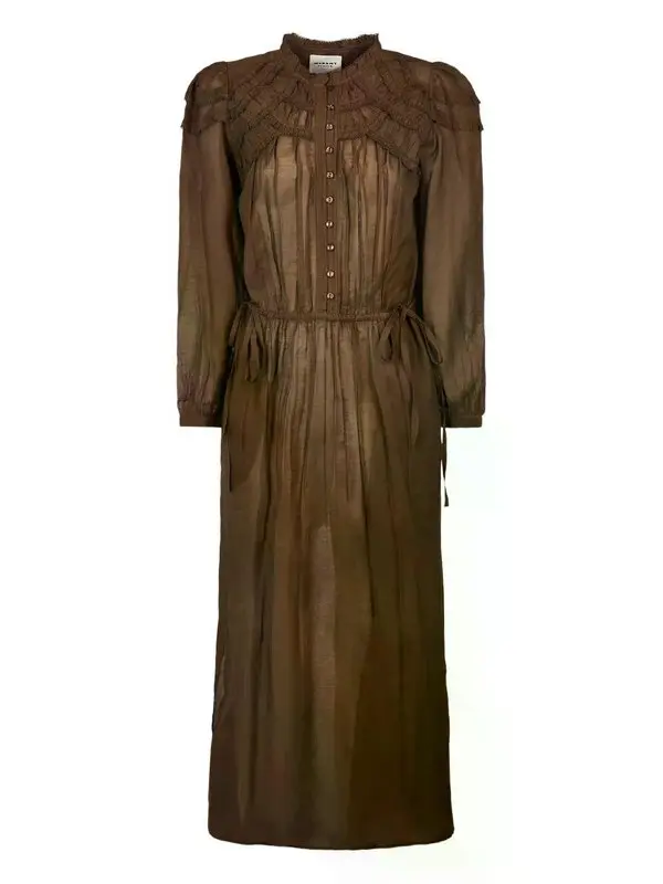 MARANT ETOILE Ruffled Button-front Maxi Dress - Brown