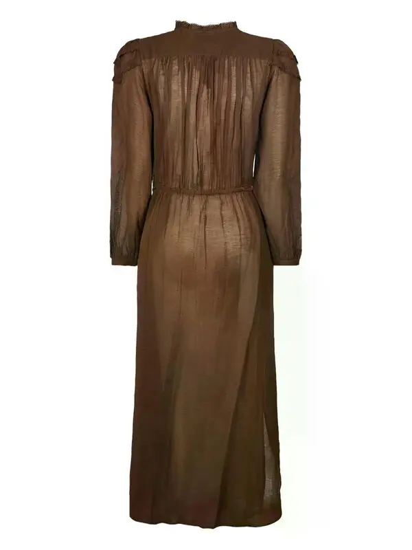 MARANT ETOILE Ruffled Button-front Maxi Dress - Brown