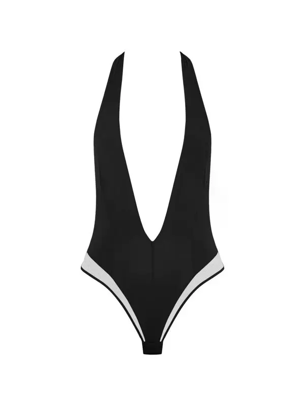 MAISON CLOSE Pure Tentation V-neck Bodysuit - Black
