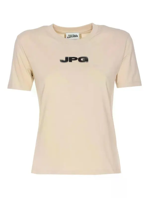 JEAN PAUL GAULTIER Logo-print Crew-neck T-shirt - Neutrals