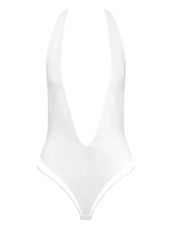 MAISON CLOSE Pure Tentation V-neck Bodysuit - White