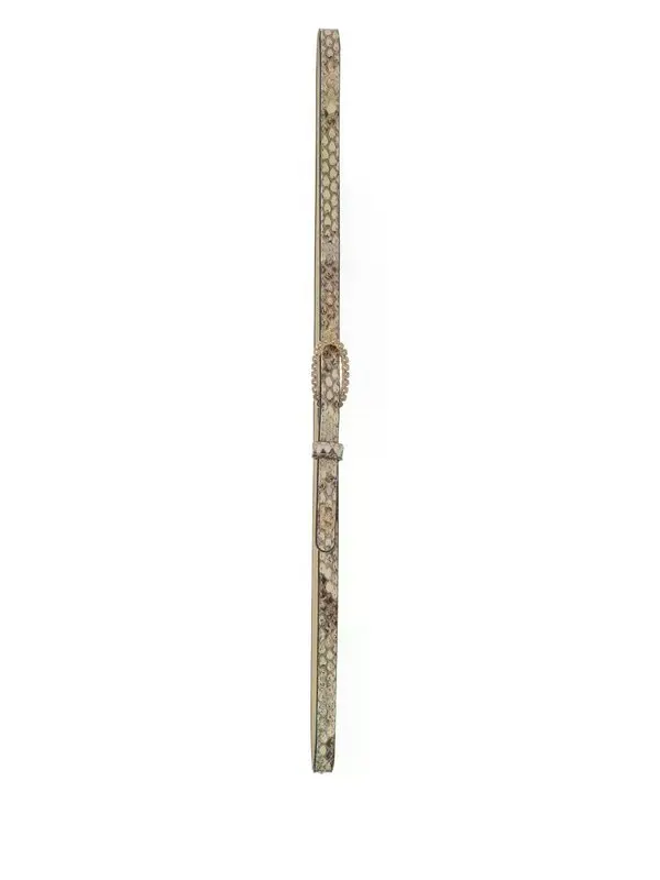 Valentino Garavani Snakeskin-effect Crystal-embellished Belt