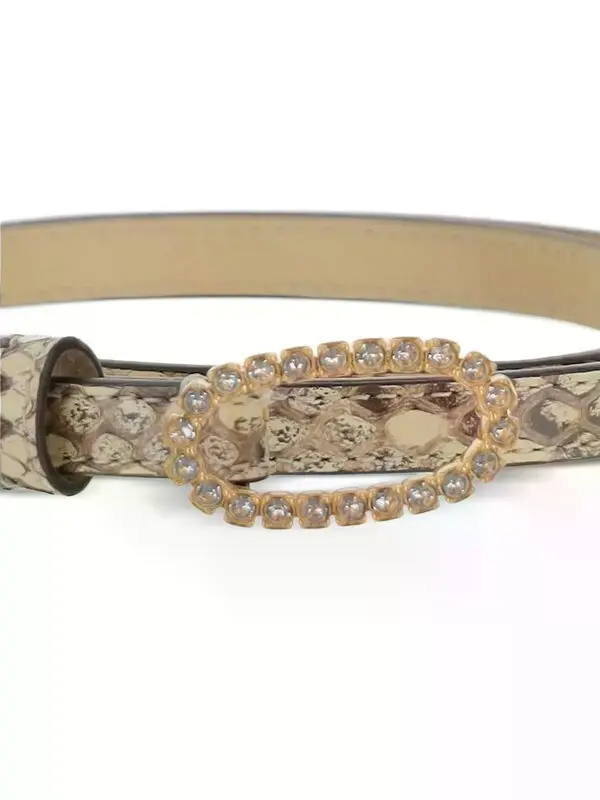 Valentino Garavani Snakeskin-effect Crystal-embellished Belt