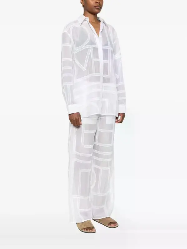TOTEME Geometric-pattern Cotton Shirt - White