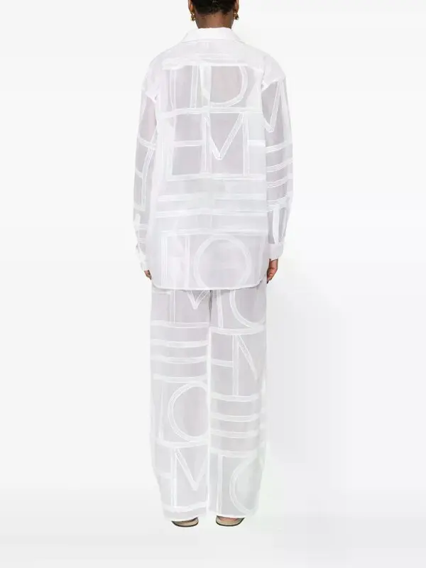 TOTEME Geometric-pattern Cotton Shirt - White