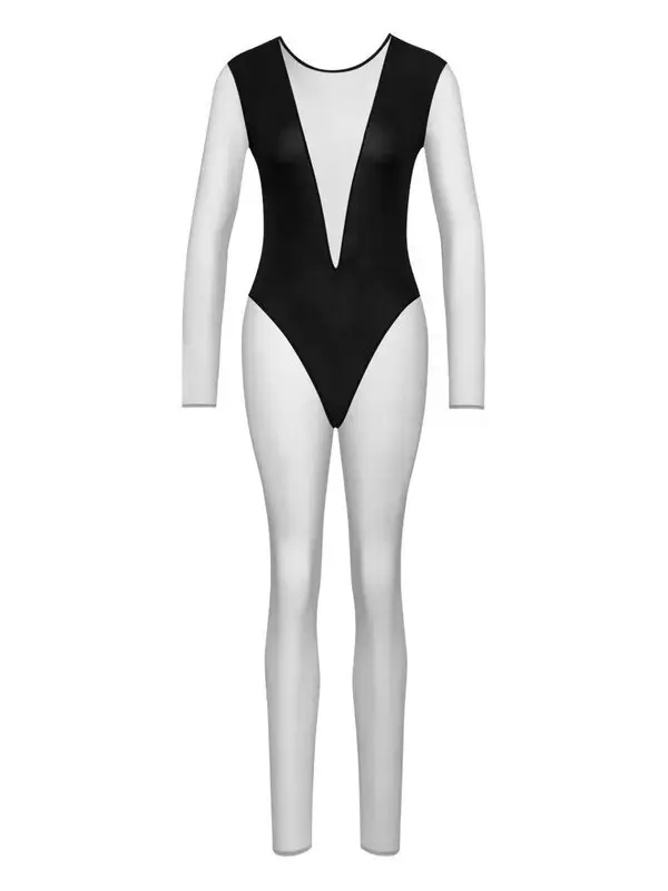 MAISON CLOSE Pure Tentation V-neck Mesh Catsuit