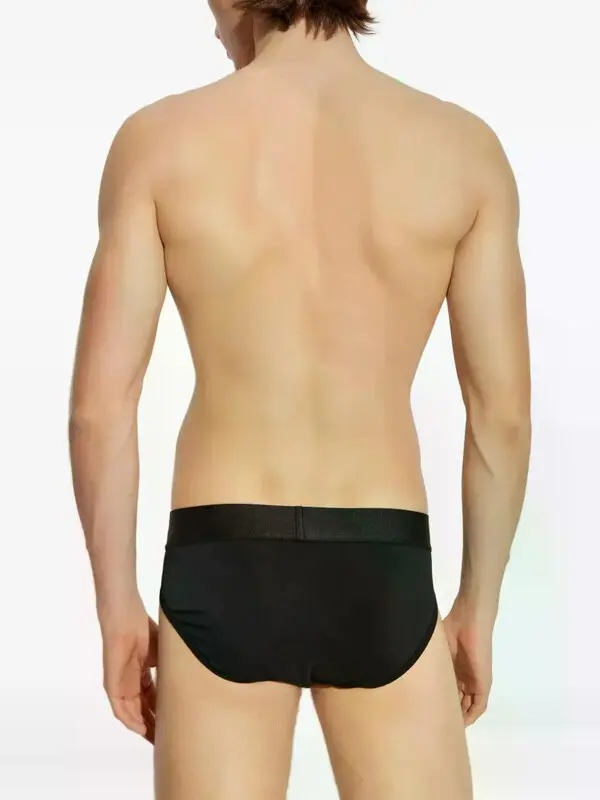 Versace Logo-waistband Briefs - Black