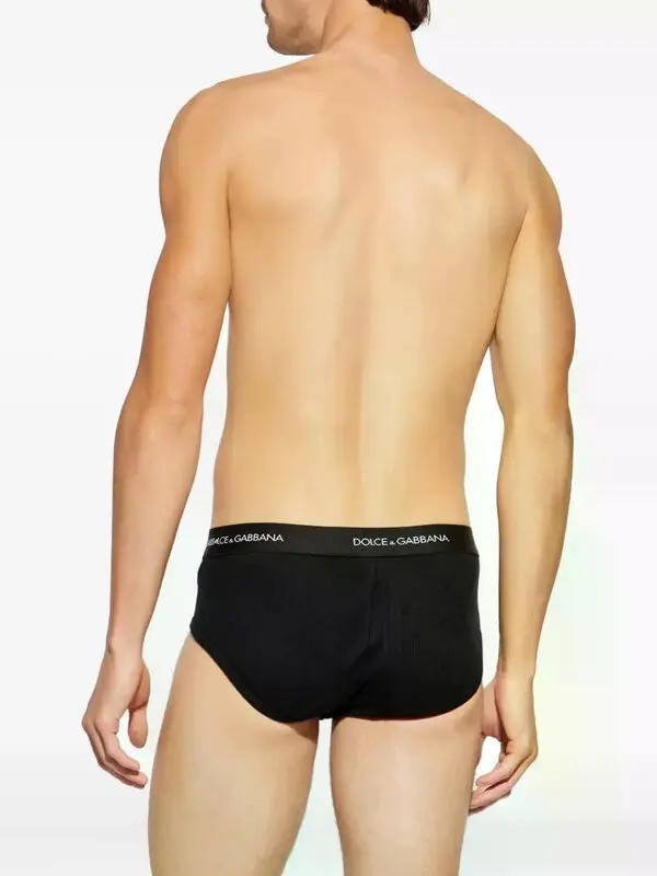 Dolce & Gabbana Logo-waistband Briefs - Black