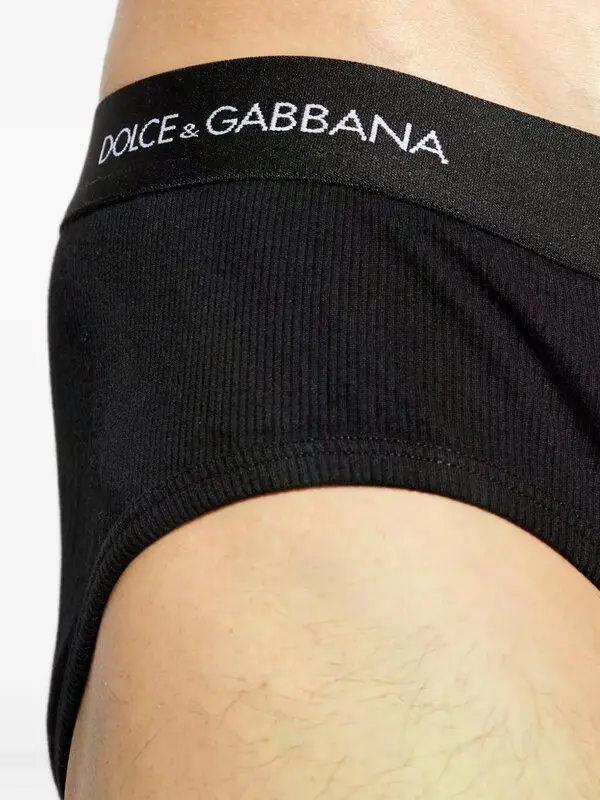 Dolce & Gabbana Logo-waistband Briefs - Black