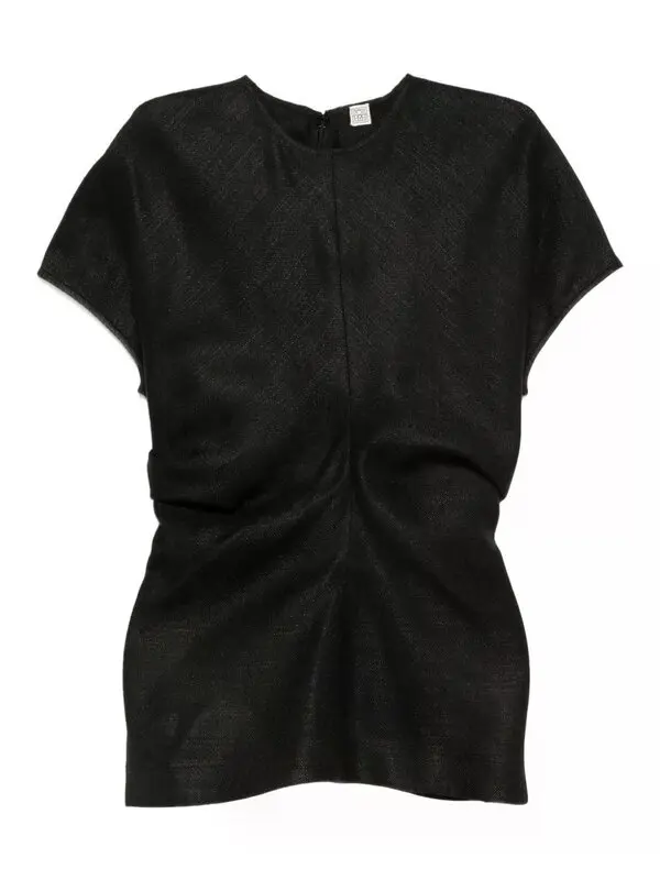 TOTEME Ruched-waist Top - Black