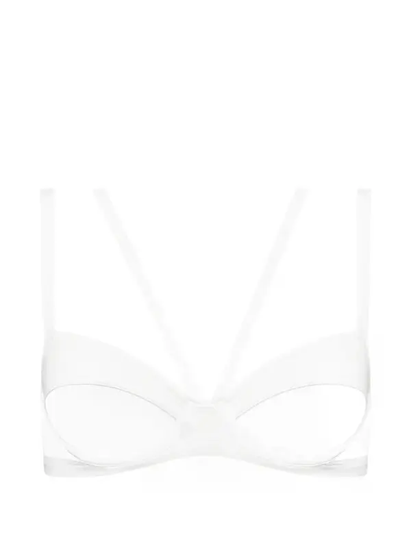 MAISON CLOSE Pure Tentation Balconette Harness Bra - White