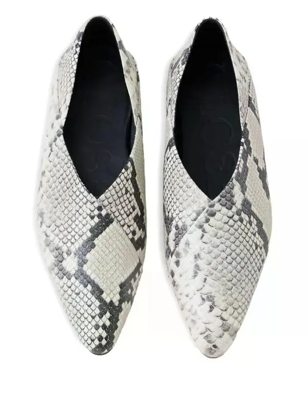 Closed Snake-print Ballet Flats