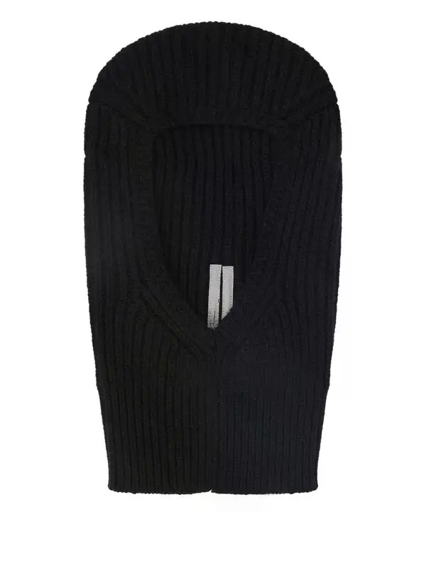 Rick Owens Ribbed V-cut Balaclava - Black