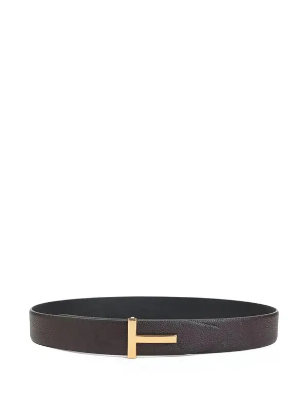 TOM FORD Leather T-buckle Belt - Brown