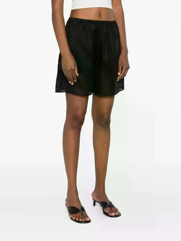 TOTEME Elasticated Ramie Shorts - Black