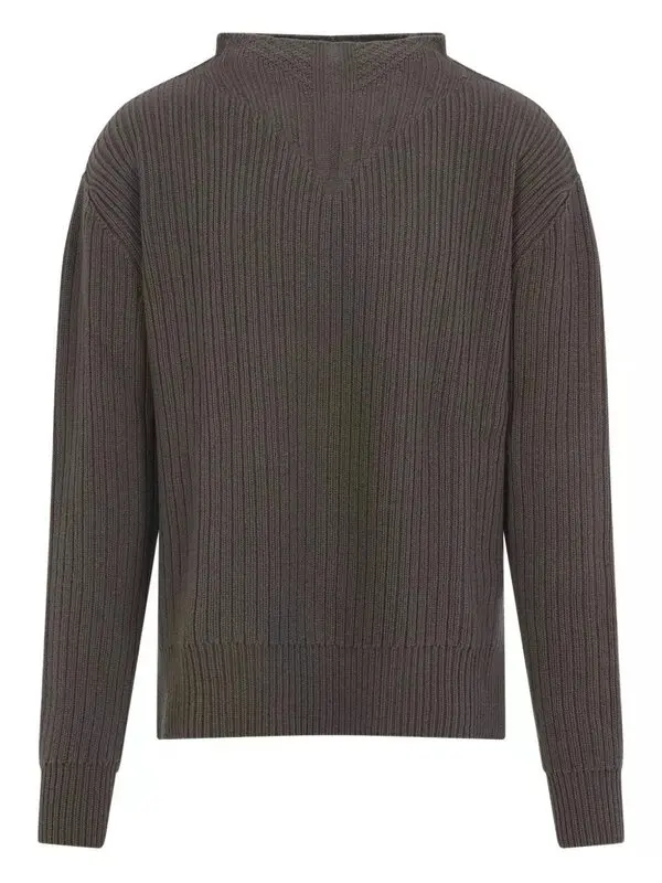 Rick Owens Ribbed Mock-neck Sweater