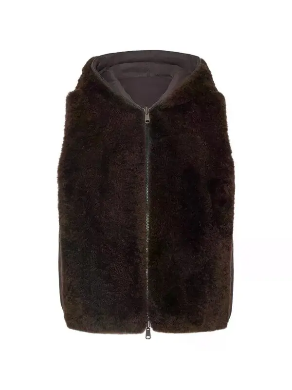 Brunello Cucinelli Hooded Faux-fur Gilet - Horse