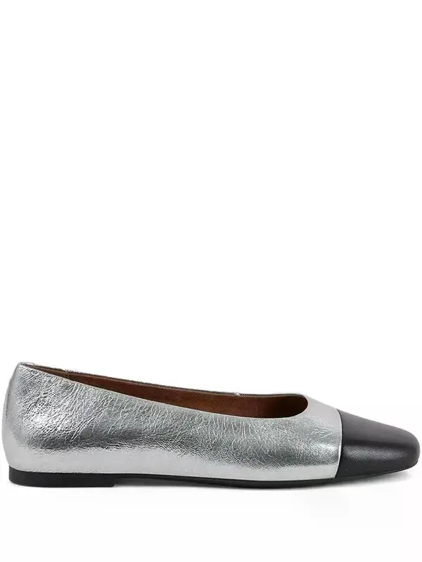 VAGABOND SHOEMAKERS Jolin Metallic Leather Ballet Flats - Silver