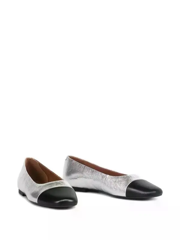 VAGABOND SHOEMAKERS Jolin Metallic Leather Ballet Flats - Silver