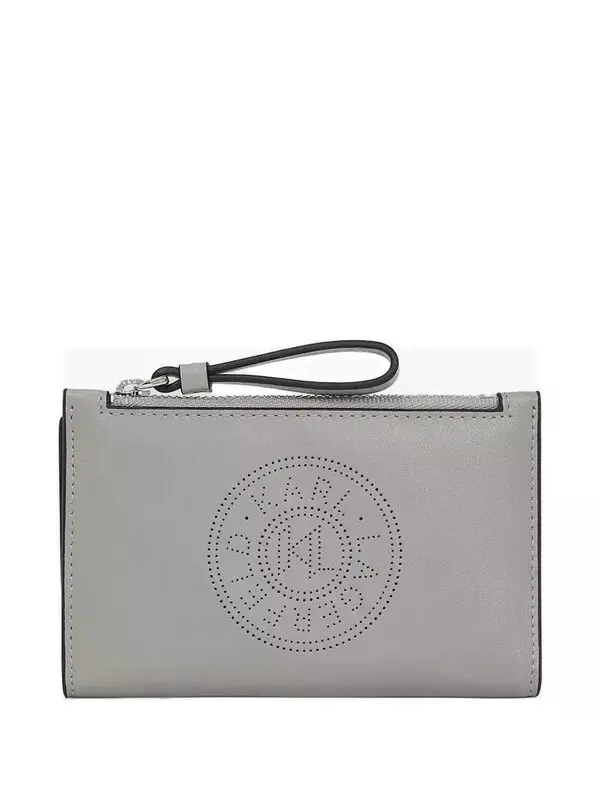 Karl Lagerfeld Perforated Logo Wallet - Grey