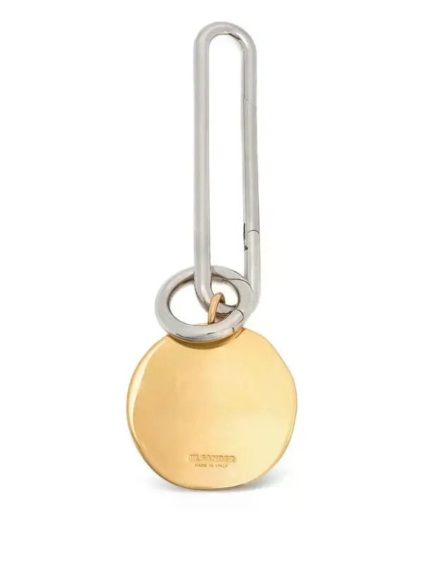 JIL SANDER Round Pendant Keyring - Silver