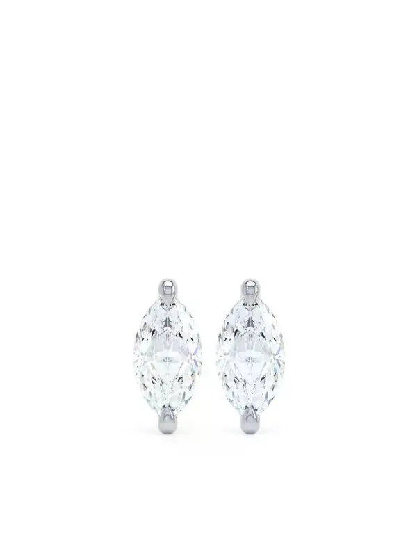 LOEV 18kt White Gold Marquise Diamond Earrings - Silver