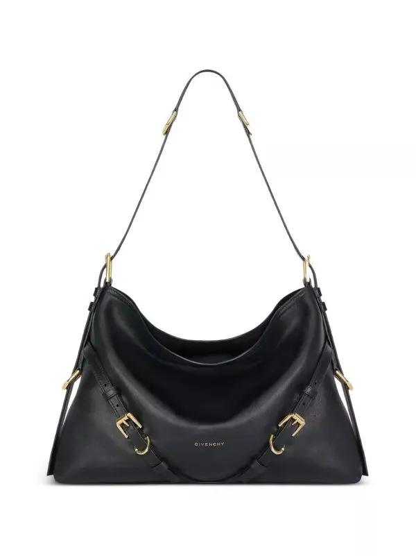 Givenchy Medium Voyou Bag In Shiny Leather - Black