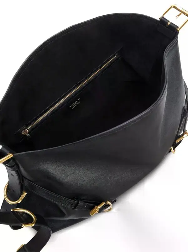 Givenchy Medium Voyou Bag In Shiny Leather - Black