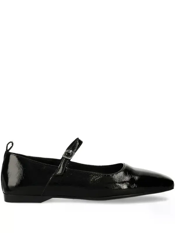 VAGABOND SHOEMAKERS Delia Patent-leather Buckled Ballet Flats - Black