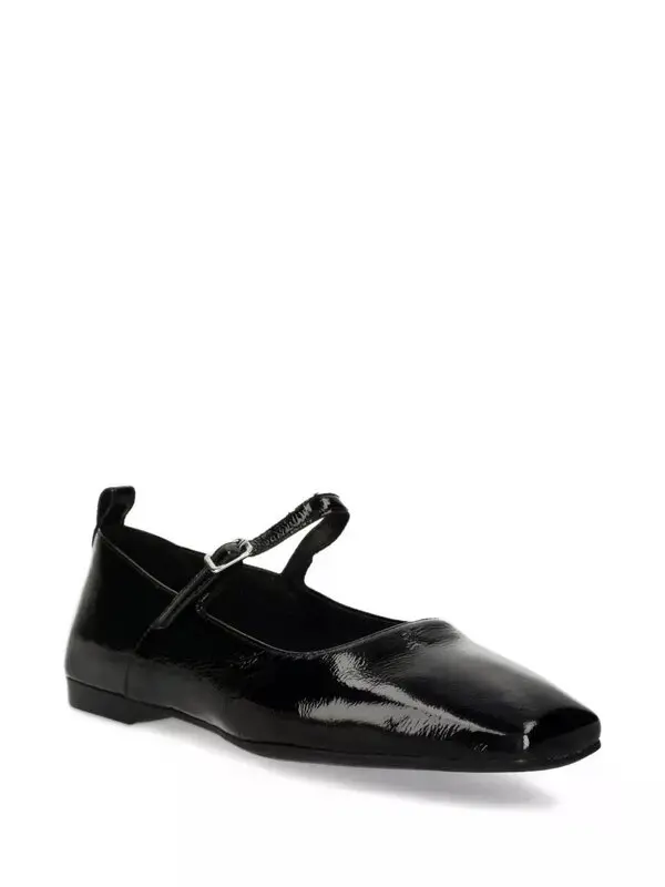 VAGABOND SHOEMAKERS Delia Patent-leather Buckled Ballet Flats - Black
