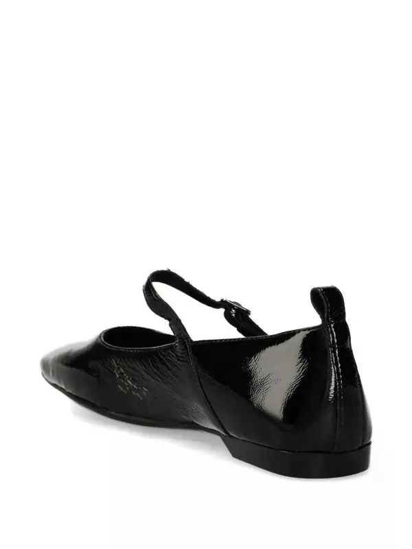 VAGABOND SHOEMAKERS Delia Patent-leather Buckled Ballet Flats - Black