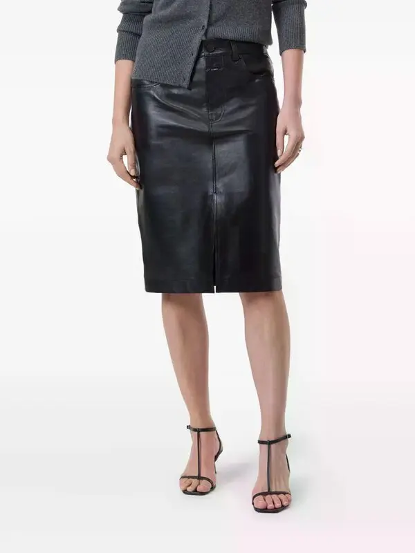 Closed Leather Midi Skirt