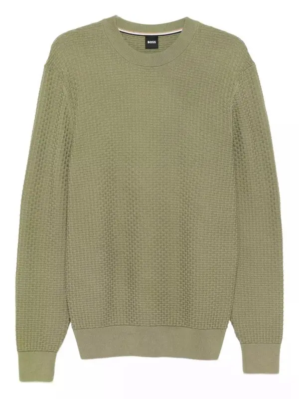 BOSS Waffle-knit Crew-neck Sweatshirt