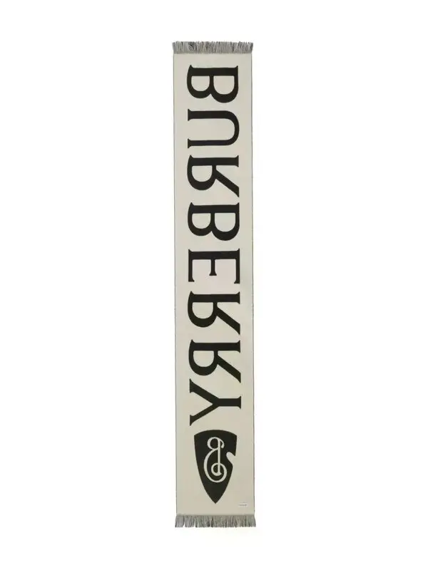 Burberry Logo-jacquard Wool Scarf - Black