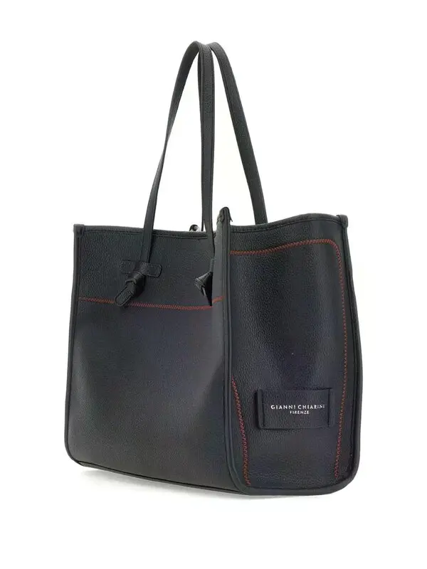 GIANNI CHIARINI Textured-leather Tote Bag - Black