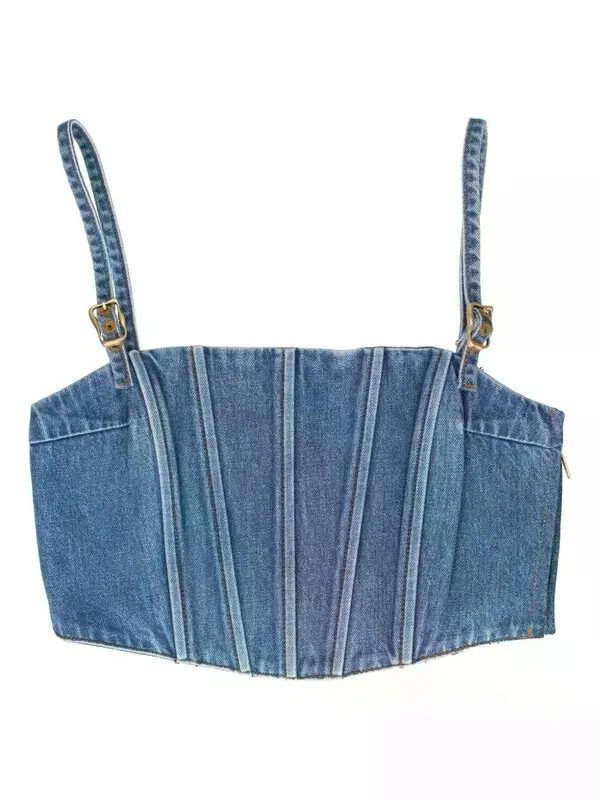 Cult Gaia Lauren Denim Tank Top - Blue