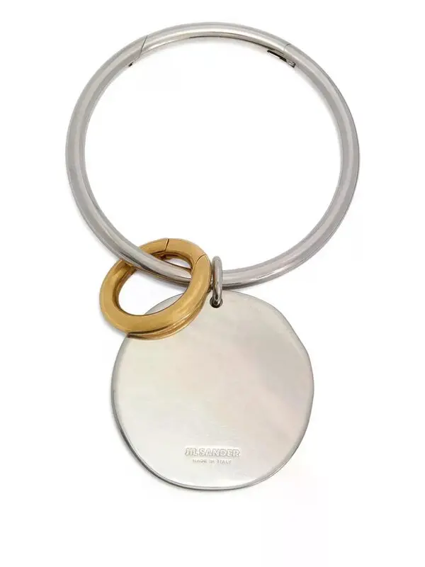 JIL SANDER Two-tone Circular Keyring - Silver