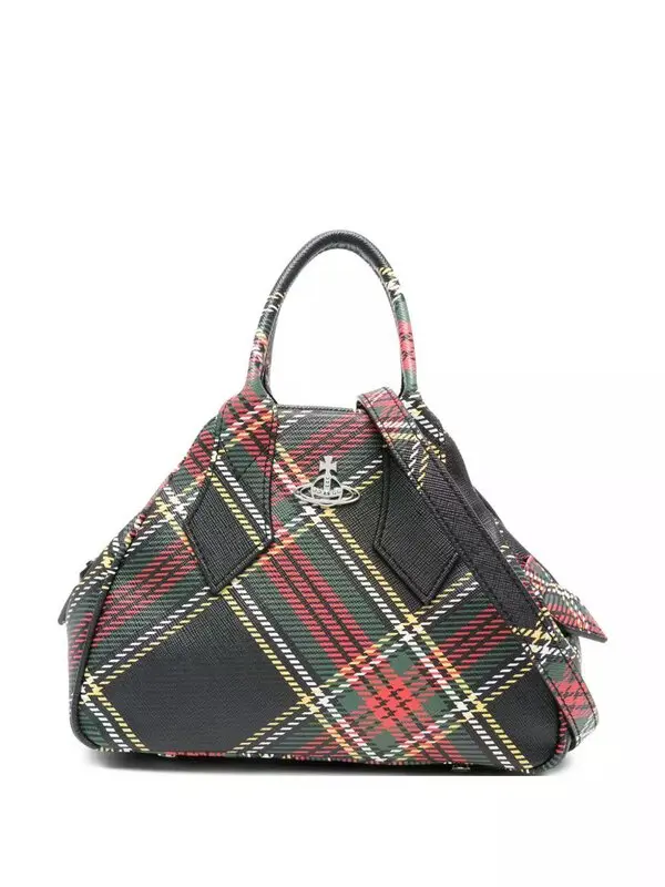 VIVIENNE WESTWOOD Small Yasmine Tartan Tote - Black