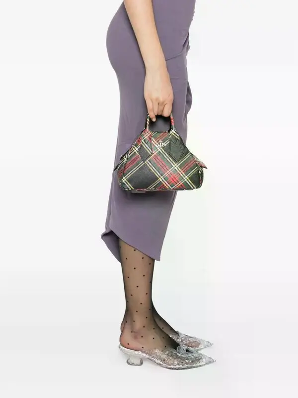 VIVIENNE WESTWOOD Small Yasmine Tartan Tote - Black
