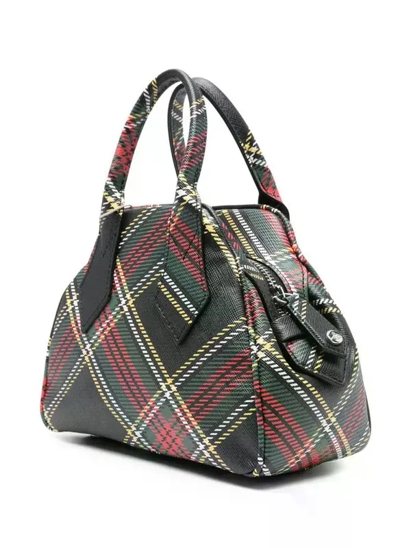 VIVIENNE WESTWOOD Small Yasmine Tartan Tote - Black
