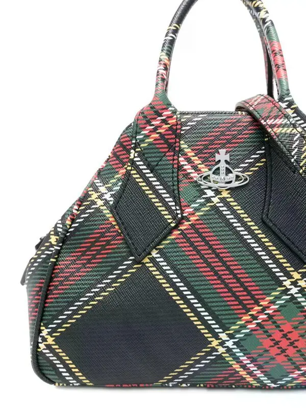 VIVIENNE WESTWOOD Small Yasmine Tartan Tote - Black