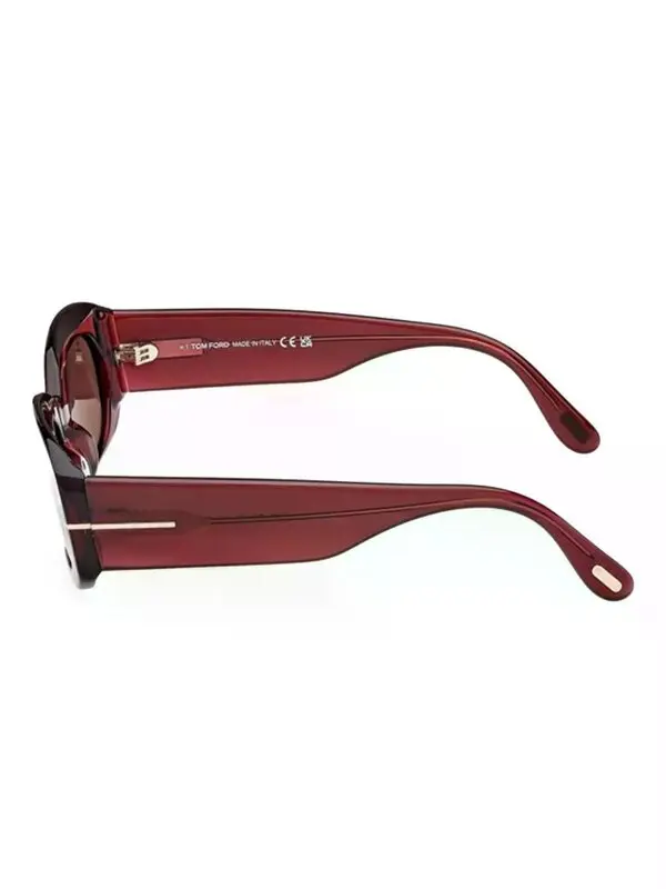 TOM FORD Oval-frame Sunglasses - Red
