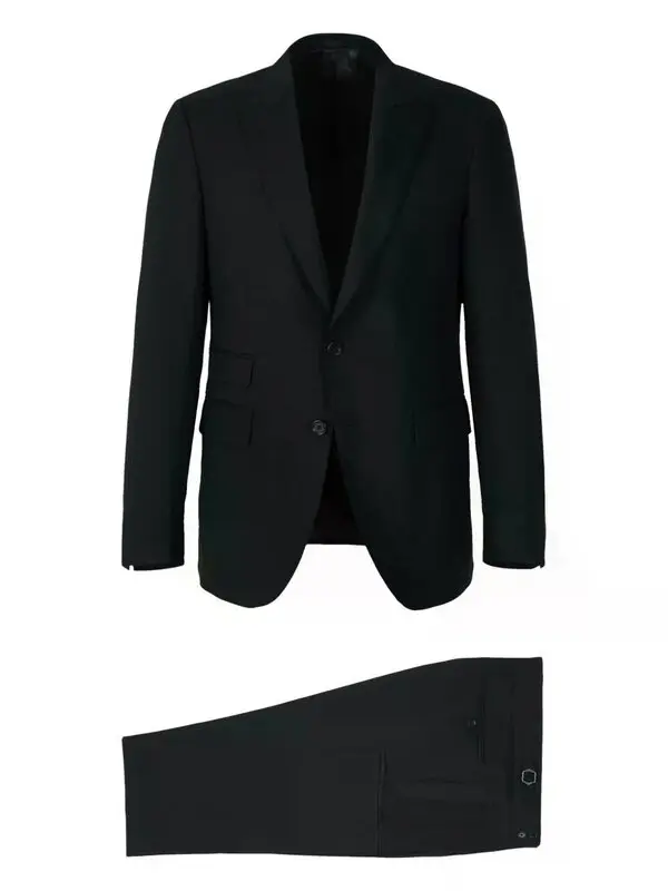 Scabal Two-button Flap-pocket Suit - Black