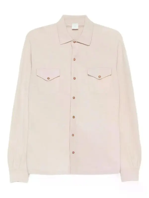 Eleventy Button-fastening Pocket Shirt - Neutrals